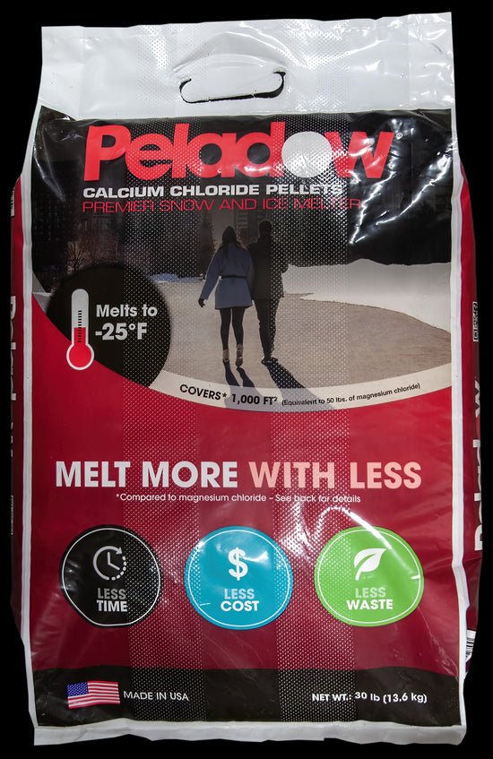 Peladow Calcium Chloride Pellets 30 lb. Bag – NH Ice Melt Warehouse